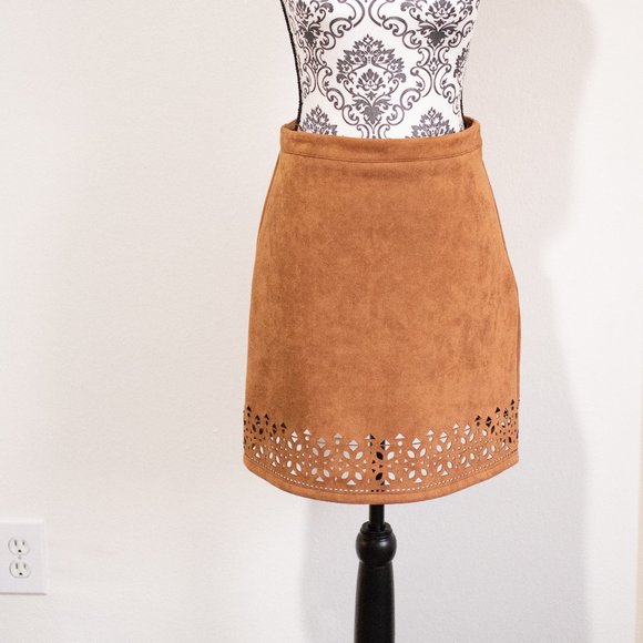 miami | Skirts | Western Brown Skirt With Cutouts | Poshmark